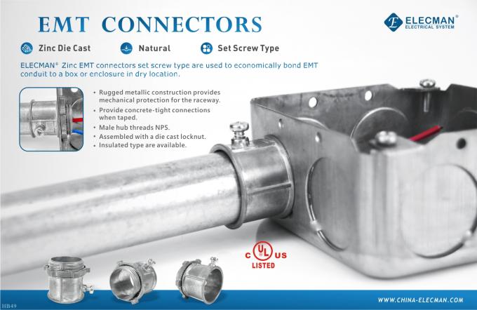 Zinc EMT Conduit Fittings Connectors Set Screw EMT Conduit to Box Type