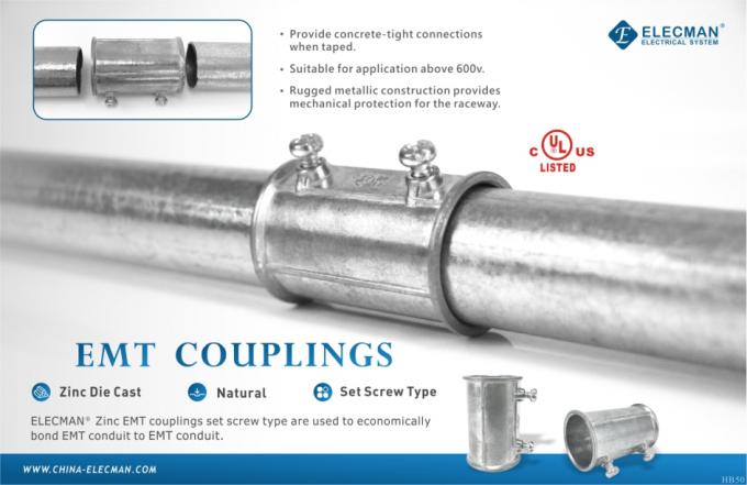 COP Zinc EMT Set Screw Coupling Connector EMT Conduit To EMT Conduit Type