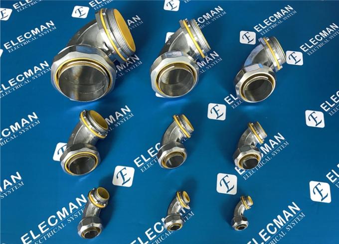 90 Degree Zinc Flexible Conduit Connector 2 Inch Liquid Tight Conduit ...