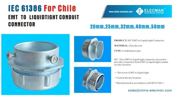 Zinc EMT IEC 61386 Conduit Fittings Liquid Tight Connector 1 Inch Set ...