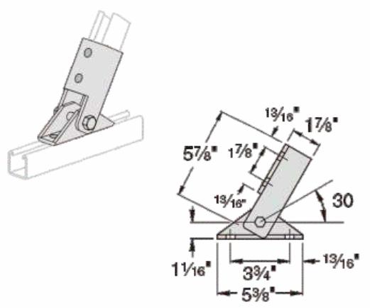Single Strut Channel Braces Adjustable Corner Bracket Galvanized Steel