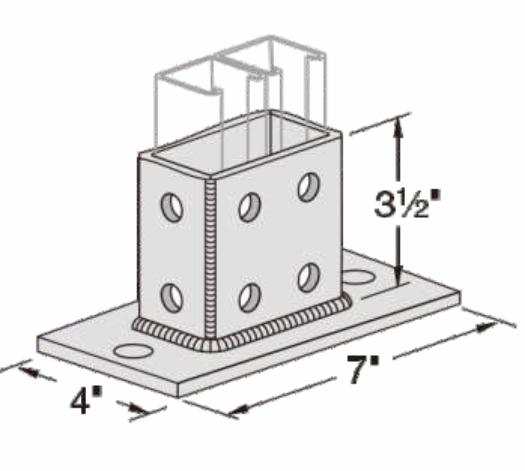 Galvanized Steel Strut Channel Post Base plate Double Column