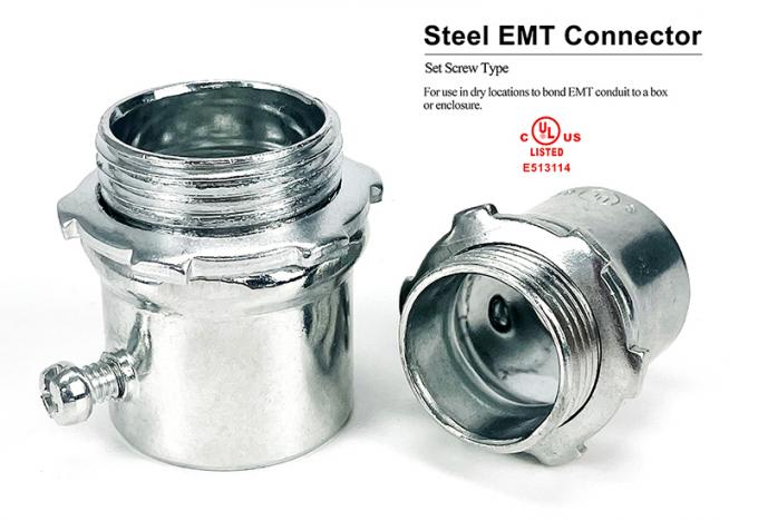 Zinc Plated Steel EMT Conduit Fittings EMT Screw Connector Set